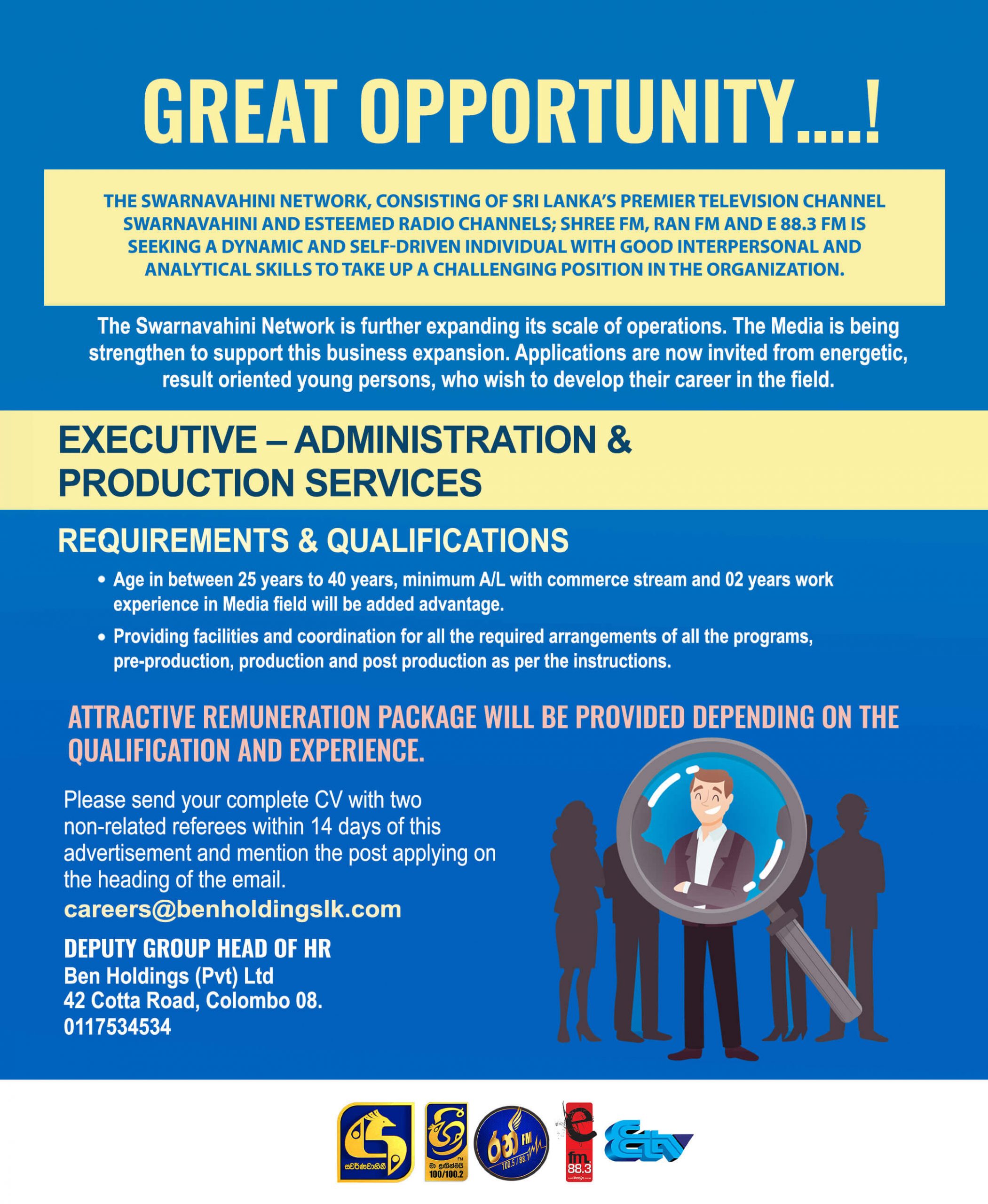 Careers – Ben Holdings (Private) Limited holds Sri Lanka’s famous ...