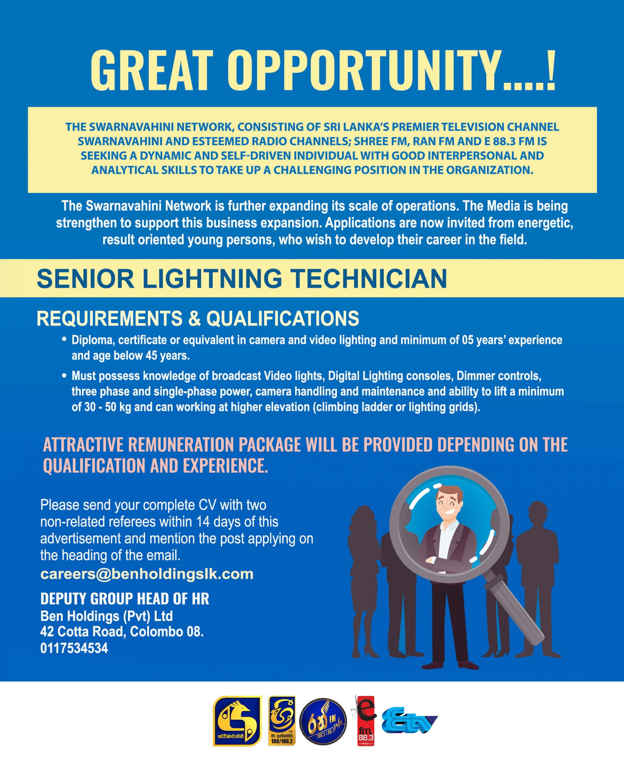 Careers – Ben Holdings (Private) Limited holds Sri Lanka’s famous ...